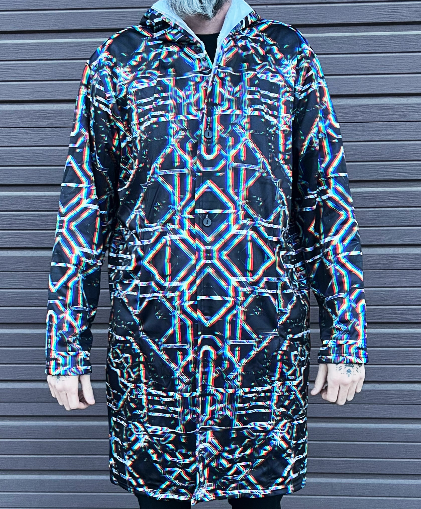 Faux Fur Cloak - Daniel W. Prust - Rainbow Grid — The Headspace