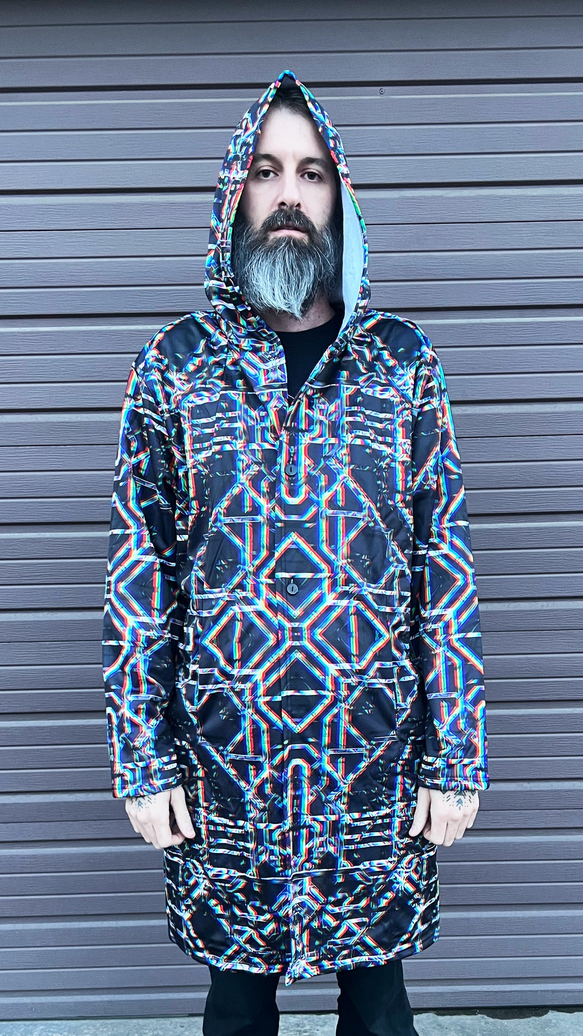 Faux Fur Cloak - Daniel W. Prust - Rainbow Grid — The Headspace